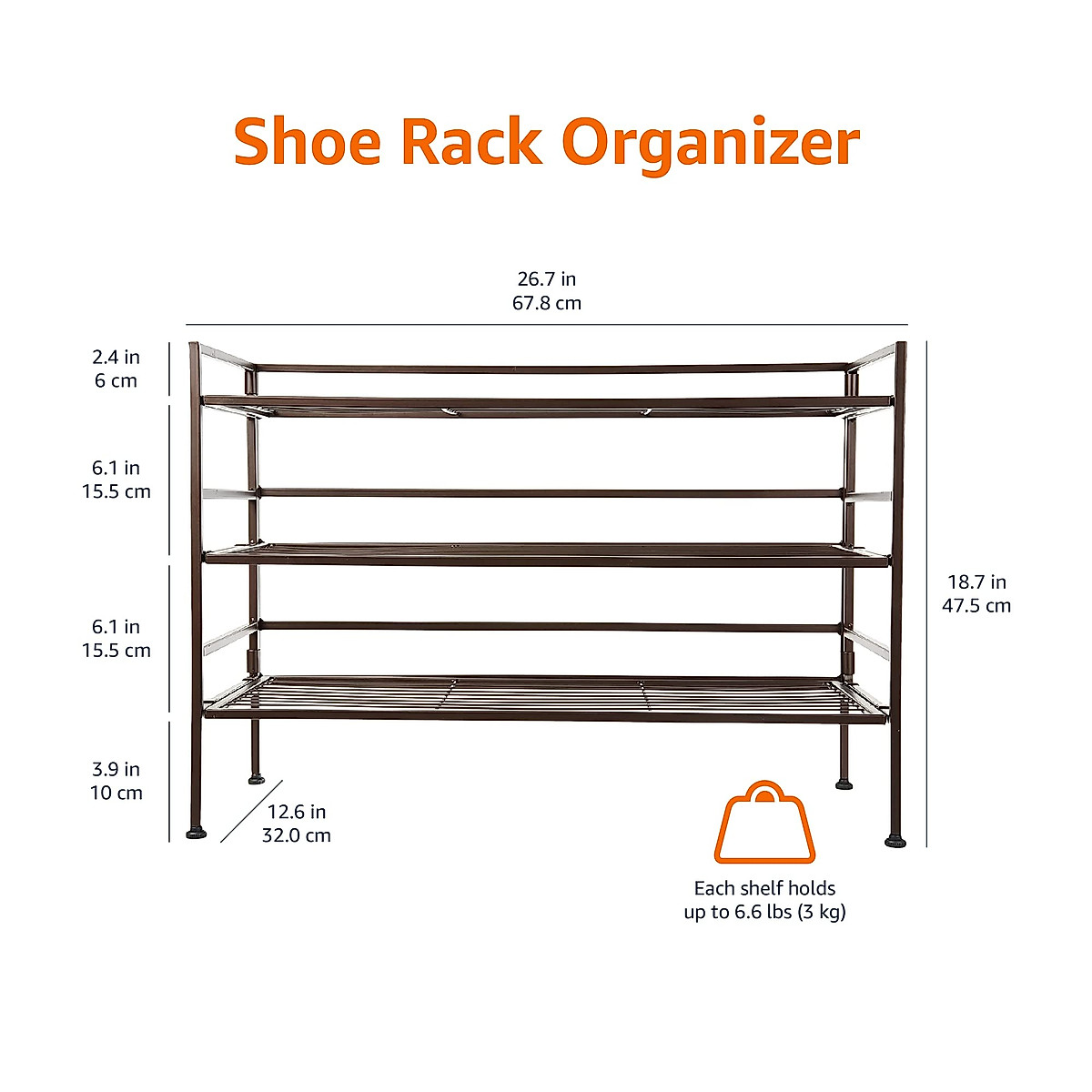 Amazon Basics 9-Pair Shoe Rack Organizer