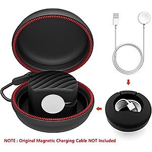 HALLEAST Compatible with for Apple Watch Charger Stand Holder, Charging Station EVA Hard Protective Storage Case Dock for iWatch Series 8 7 SE 6 5 4 3 2 1 38mm 40 41 42 44 45mm, No Charger, Black