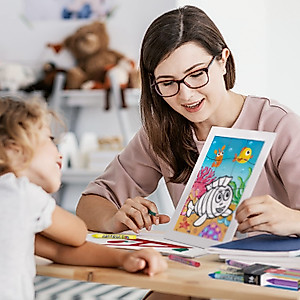 Arteza Kids Coloring Puzzle Kit, 5 Sea Life Puzzles, 16 Crayons, 6 Tubes of Glitter Glue, 5 Frames, DIY and Screen-Free Kids’ Activities, Craft and Art Supplies for Ages 3 and Up