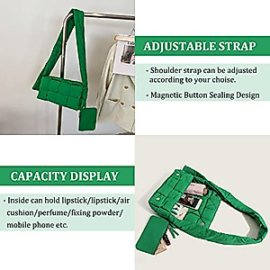 Puffer Bag Crossbody Bags for Women Cotton Cassette Padded Designer Tote Bag Shoulder Bag Puffer Purse Knitting Handbag