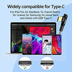 AIKRIKE USB C Cable [2-Pack, 6.6ft] 3.1A USB Type C Cable Fast Charging Right Angle, Durable Nylon Braided USB C Charging Cable Compatible with Note 10 9 8, LG, Galaxy S10 S9 S8, Type C Charger, Gold