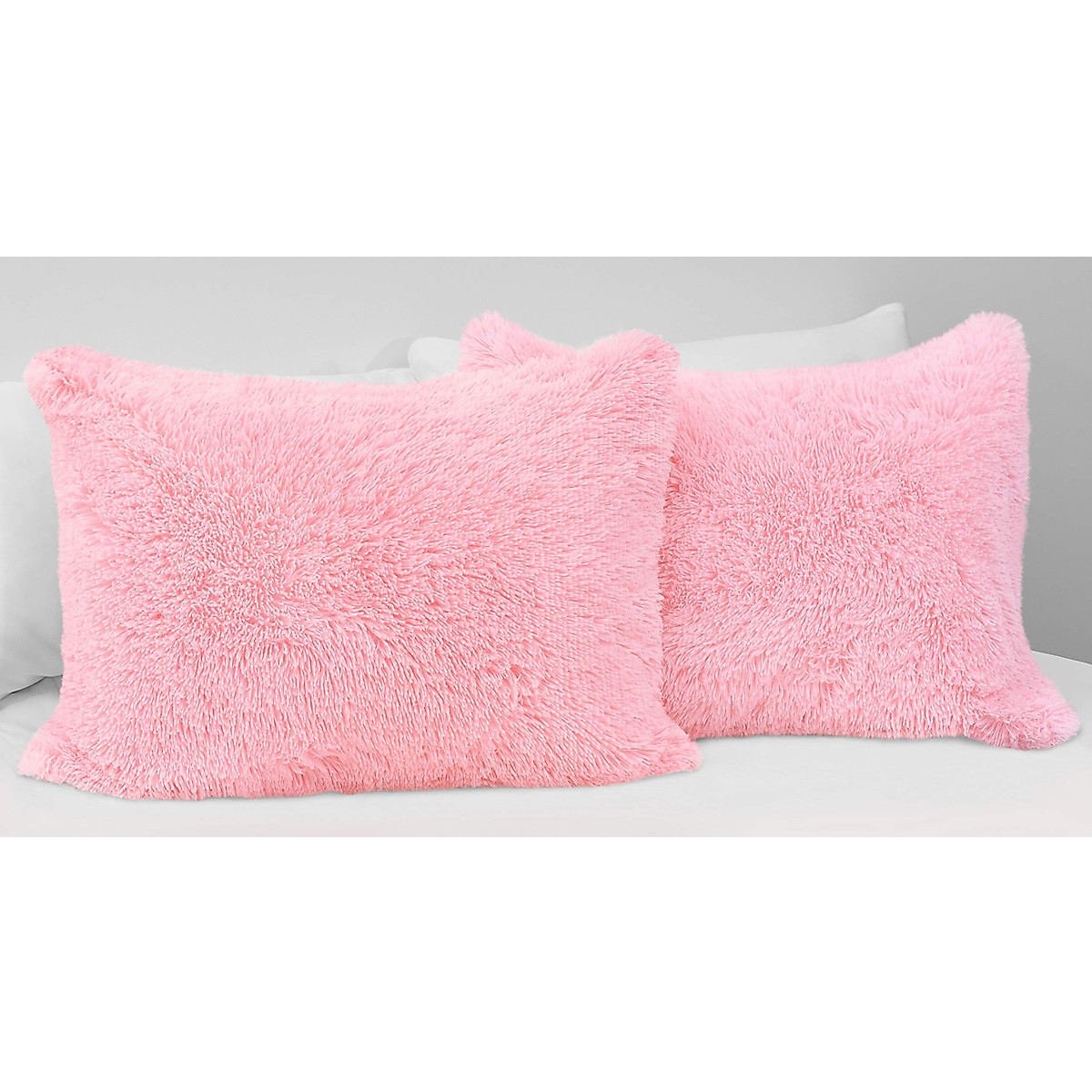 Sweet Jojo Designs Boho Chic Bohemian Pink Fuzzy Faux Fur Plush Duvet Comforter Cover and Sham 3 pc. Soft Shaggy Fluffy Full/Queen Size Bedding Set Luxury College Dorm Teen