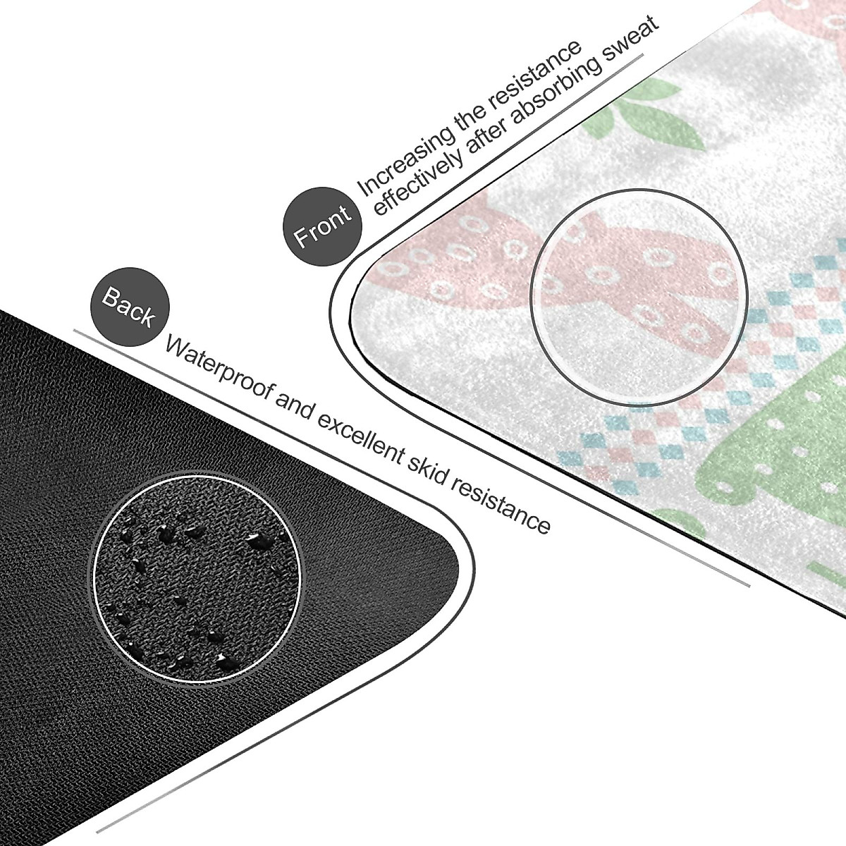 OTVEE Cute Bunnies Yoga Mat for Women Non Slip Ultra Thin 1 MM Travel Yoga Mat with Carrying Bag Suede Fitness Exercise Mat for Yoga Pilates Workout Routines Camping