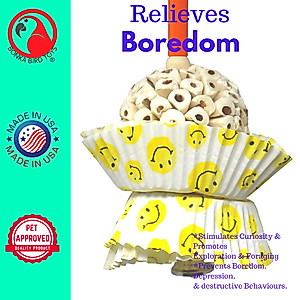 Bonka Bird Toys 1925S Smiley Cup Cake Foraging Parrot cage Cockatiel African Grey