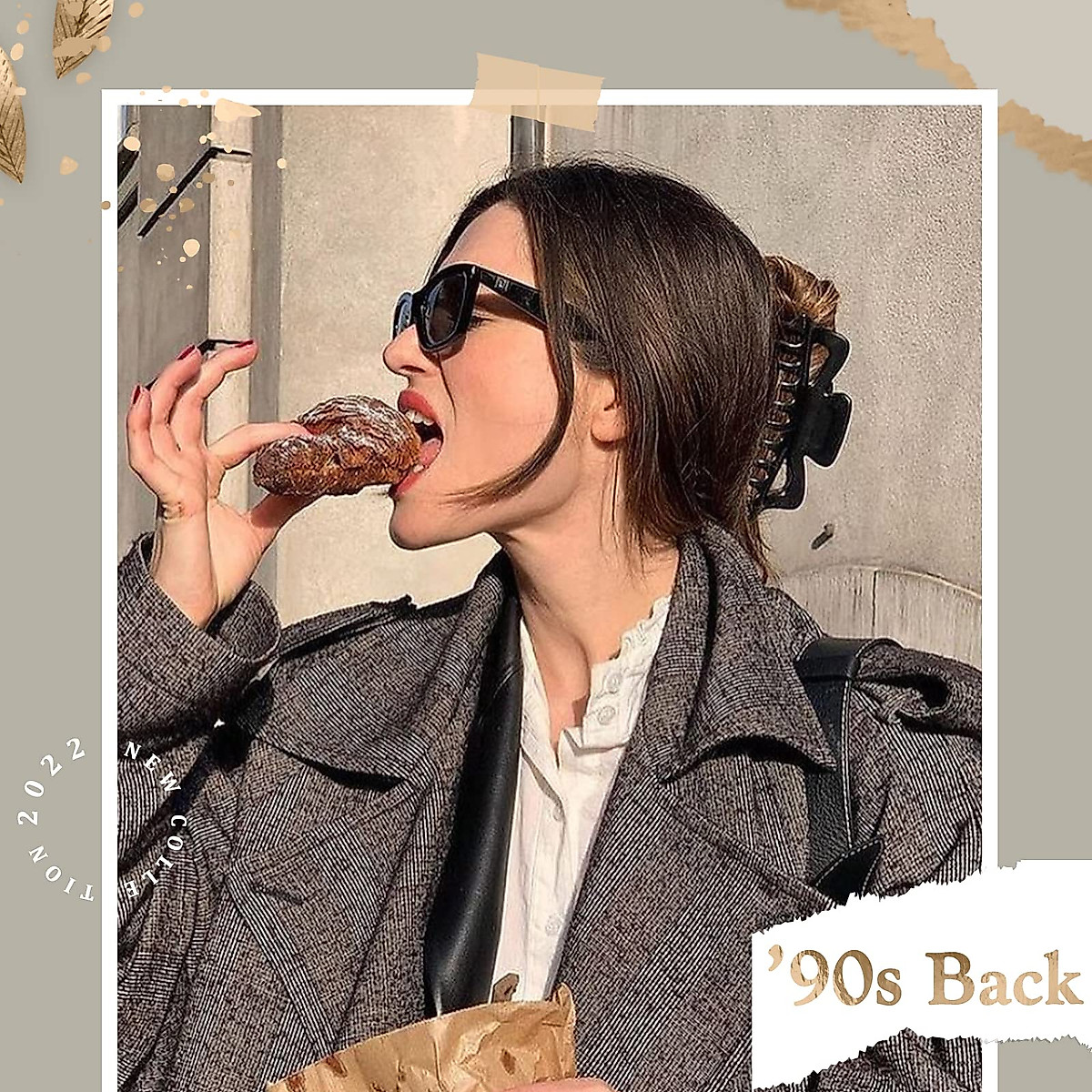 LILIEBE 5.5” Large Hair Claw Clips, Big Hair Clips Enough to Hold Your Hair, Hair Clips for Women Thick Hair (Shiny-4pcs)