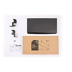 EHO Clamp-On Retractable Adjustable Keyboard Tray, Under Desk Ergonomic Keyboard Tray - Easy Tool-Free Install - Small Surface 20" x 11.5"