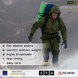 281Z Hiking Warm 8 inch Boot Liner Socks - Military Tactical Outdoor Sport - Polartec Fleece Winter Socks (Small, Coyote Brown)