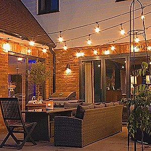VMANOO Outdoor String Lights 25Ft Globe Patio Lighting G40 LED Bulbs Waterproof for Outside Yard Gazebo Party Wedding Porch Garden Bistro Pergola Backyard Deck Hanging Indoor Balcony Decor Lights