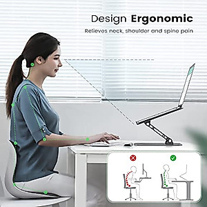 Orlian Laptop Stand Adjustable Computer Stand Sturdy Aluminum Laptop Stand for Desk Foldable Laptop Holder Portable Laptop Riser for 11–17-inch Laptop Notebook Tablet and More