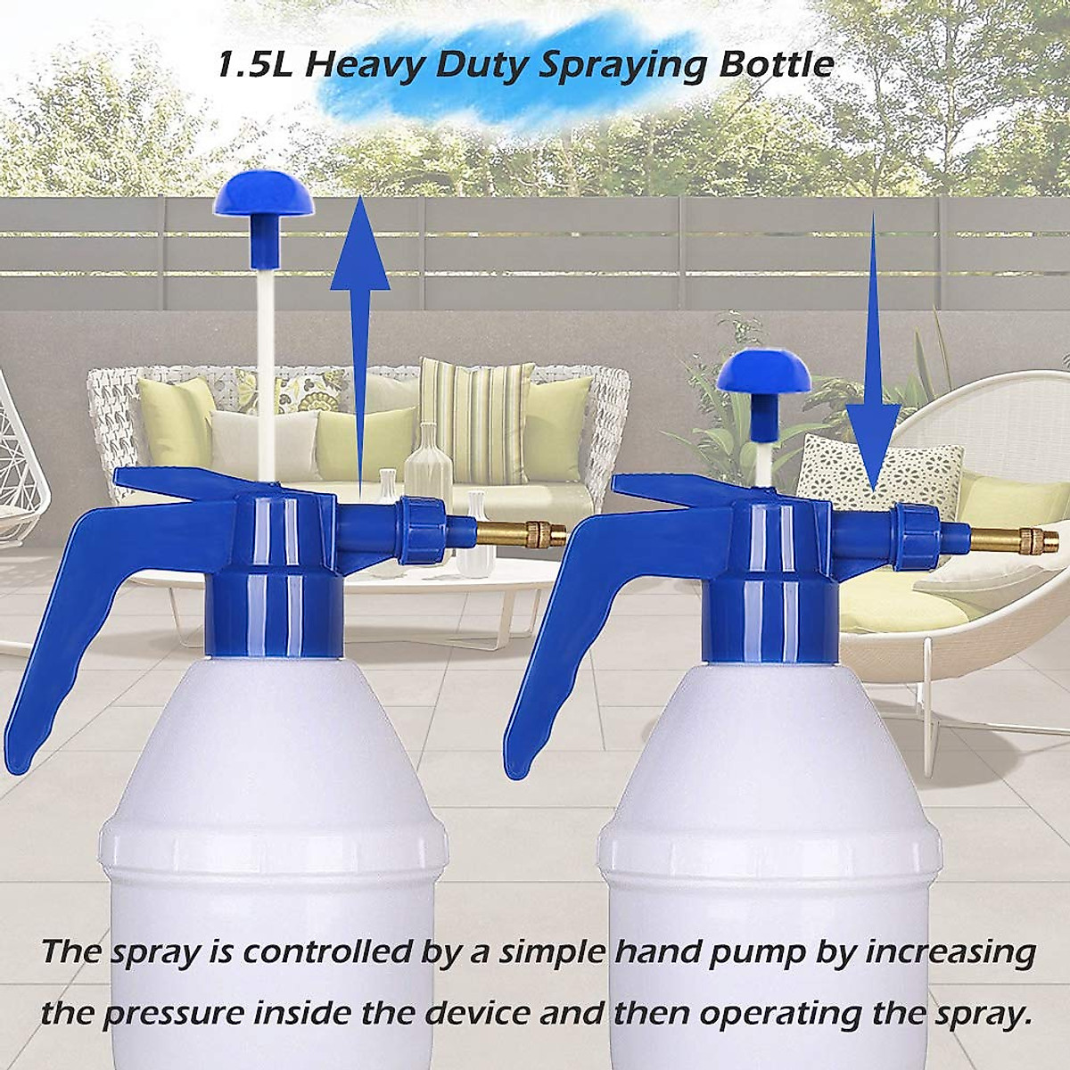 Cosywell Hand Pressure Pump Sprayer Water Spray Bottle for Plants 0.4 Gallon Car Wash Sprayer Adjustable Nozzle for Lawn Garden Home Cleaning Solutions Car Detailing Washing 51oz /1.5L
