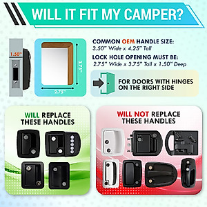 RV Keyless Entry Door Lock | LATCH.IT RV Door Lock Keyless Entry | All Metal Keyless RV Door Lock | Keyless Locks w/ 2 Fobs | Sealed Electricals Unlike Competition! | Only Fits 2.75" x 3.75" Lock Hole