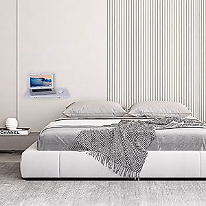 Zytty Folding Wall Desk, Wall Desk Fold Down Wall Mounted Desk for Small Space, Floating Desk (White, Medium)