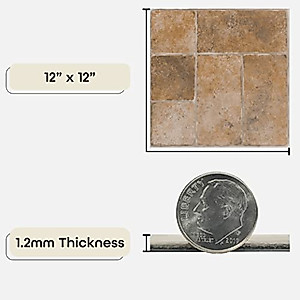Nexus Self Adhesive 12-Inch Vinyl Floor Tiles, 20 Tiles - 12" x 12", Quartose Granite Pattern - Peel & Stick, DIY Flooring for Kitchen, Dining Room, Bedrooms & Bathrooms by Achim Home Decor