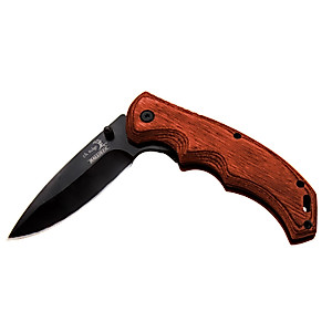 NDZ Performance Elk Ridge ERA004 3.5" Spring Assisted Flipper Folding Knife, Hunting Pocket Knife with Clip, Laser Engraved - Bass Fish