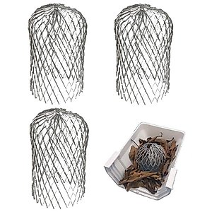 Lainrrew 3 Pcs Gutter Guard 3 Inch Flexible Aluminum Filter Strainer Rain Gutters Strainer Downspout Guard Protection Net Cover Stop Blockage from Leaves & Debris (Style 1)