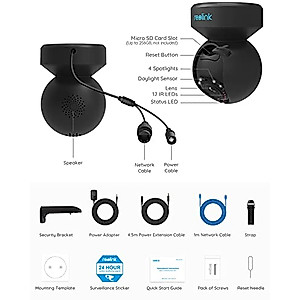 REOLINK PTZ Camera Outdoor, 5MP HD WiFi Camera for Home Security, 2.4/5 GHz WiFi, Auto Tracking, 3X Optical Zoom, Smart Person/Vehicle Detection, Color Night Vision with Spotlights, E1 Outdoor