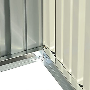 Knocbel 5 x 3ft Outdoor Garden Metal Lean-to Storage Shed with Single Lockable Door, Weather Resistant Tool Shed for Garbage Cans Lawnmower, Ideal for Backyard Patio Lawn (Gray)