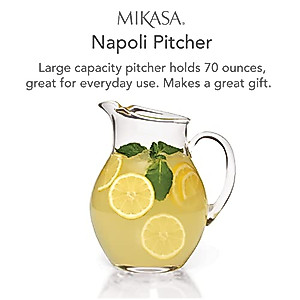 Mikasa 5136551 Napoli Glass Beverage Pitcher Clear, 70 Ounce
