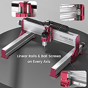 NymoLabs NBS-6040 CNC Router Machine with Custom-Made 710W 7000-30000 RPM Trim Router Spindle & ER-11 Collet, Linear Rails & Ball Screws on 3-axis, Engraving for Wood Acrylic Aluminum
