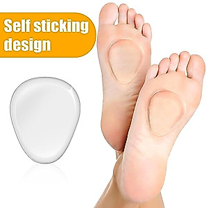 Ramede 36 Pcs Metatarsal Pads Reusable Clear Ball of Foot Cushion Water Drop Shape Foot Gel Pads Adhere to Shoe 4d Design for Forefoot Support Metatarsalgia Neuroma Feet Pain Relief Women Men