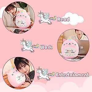 SQEQE Cat Plush Toy Unicorn Cat Stuffed Animal Cute Birthday Cat Plushies Pillow Soft Plushie Doll Gifts for Kid Decor(Pink Caticorn, 10 inch)