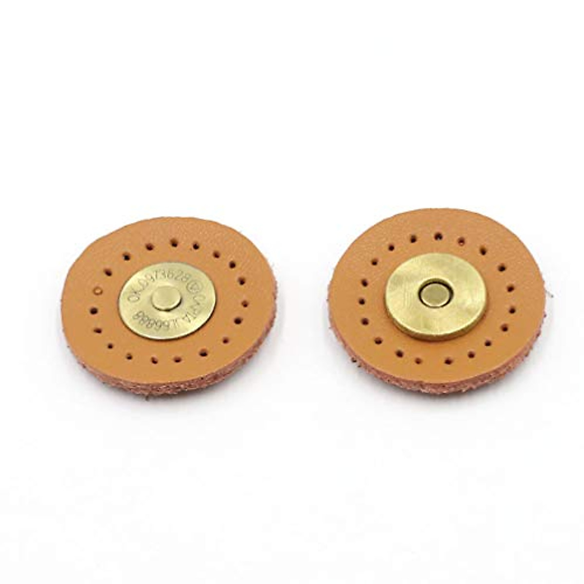 EXCEART Purse Wallet 2 Pair Magnetic Buckle Bag Button Purse Snap Closure Purse Handbag Fastener Replacement for DIY Purse Bag Clothes Leather Accesories Brown Yellow Round Purse