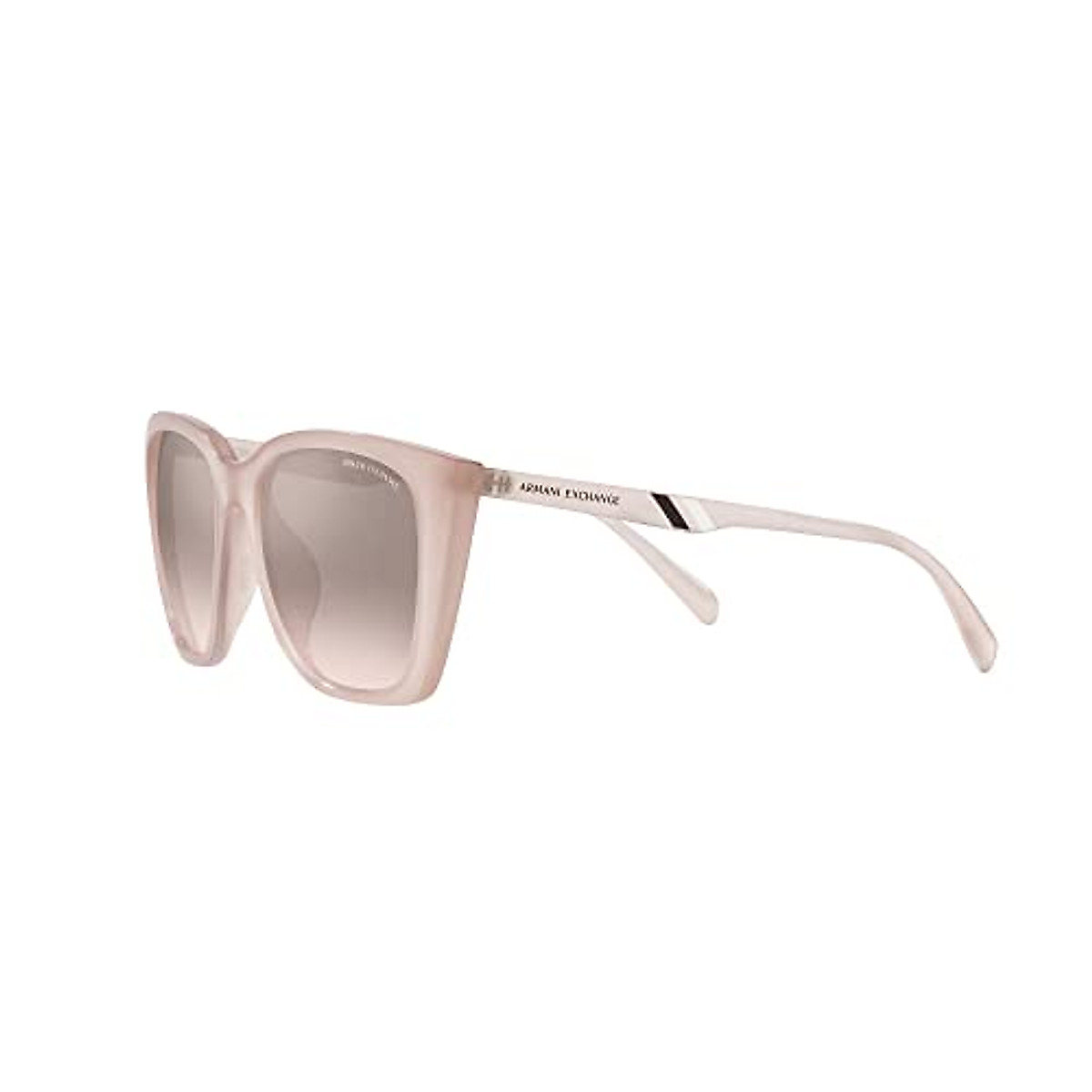 A|X ARMANI EXCHANGE Women's AX4116SU Universal Fit Butterfly Sunglasses, Light Brown Mirrored Silver Gradient, 53 mm