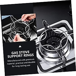 Anneome 2pcs Gas Stove Bracket Ring Accessories Gas Furnaces for Homes Stainless Steel Wok Pan Holder Stand Gas Oven Burner Grate Steamer Rack Kitchen Gadgets Stove Racks Round Pot Racks