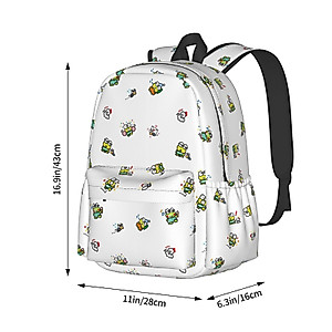 Cute Backpack for School, Funny Cartoon Lightweight Shoulders Backpacks Anime Daypack Kawaii Book Bag Novelty College Back Pack for Boys Girls Sports Travel Hiking Camping Work, 16.9 Inch Pattern-23