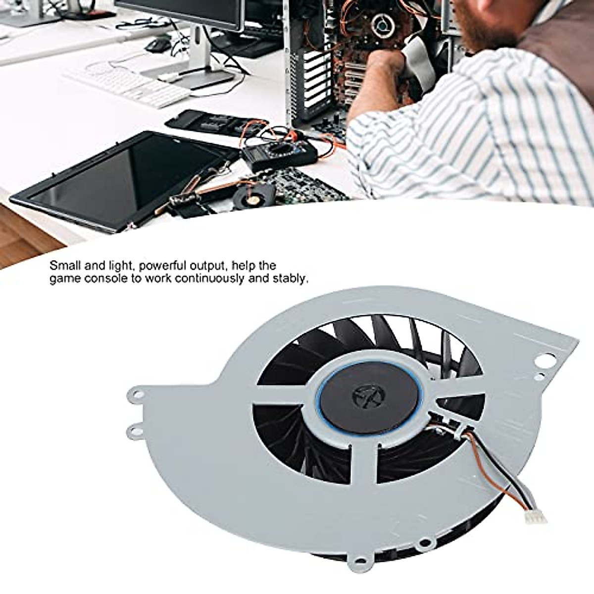 KOSDFOGE Game Console Cooling Fan Portable Internal 3-Pin Gaming Heat Sink Compatible with PS4 CUH‑1000A/CUH‑1100A