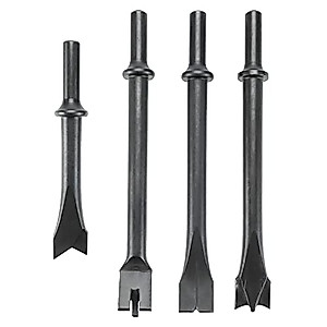 YaeTek 10 Pcs Air Hammer Pneumatic Chisels Tools including 9pcs 0.401'' Shank Smoothing Pneumatic Air Hammer Chisels Bits and High Carbon Steel Spring