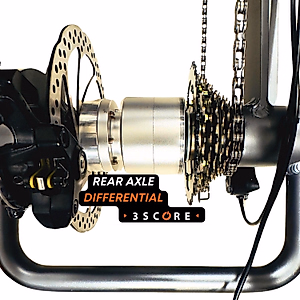 3SCORE Electric Fat Trike 750W Motor and 48V Lithium Rechargeable Battery - Etrike 24 Inch Fat Tire - Foldable Electric Cruiser Tricycle (Electric Blue, Fat Tire Etrike)