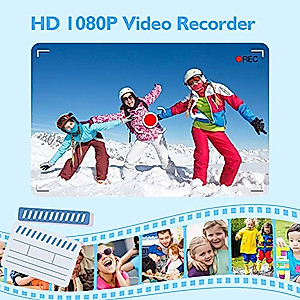 Kids Camera, Christmas Birthday Festival Gifts for Girls or Boys Aged 3-12 Years Old, Kids Digital Camera for Kids Selfie with Video, HD Digital Video Camera Toys for Girls with 32GB SD Card (Blue)