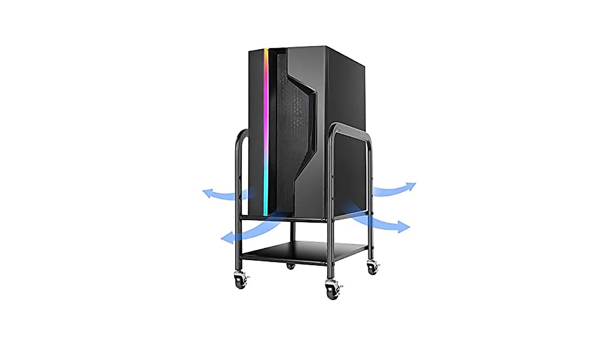 Adjustable CPU Tower Stand with 360° Locking Wheels | 360Tronics