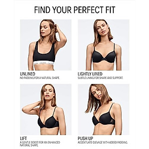 Calvin Klein Women's Invisibles Lightly Lined V Neck Bralette Bra, -bare, M