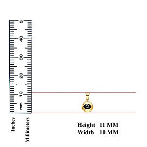 TGDJ 14k Yellow Gold Evil Eye Charm Pendant
