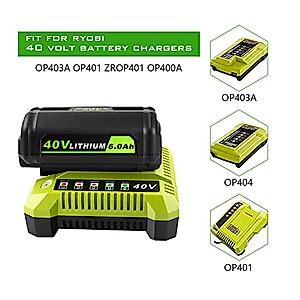 DV8DKV7 40V 6.0Ah Battery Replacement for Ryobi 40v Battery, 6000mAh High Capacity Compatible with Ryobi 40v Tools and Charger