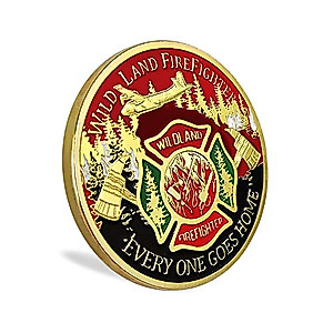 US Wildland Firefighter Souvenir Badges Emblem Gift for Wasteland Hero Fireman