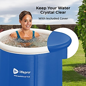 Lifepro Portable Ice Bath Tub with Cover and Storage Bag - Home & Travel Ice Bath Tub for Athletes and Adults, Durable Cold Plunge Tub for Home Therapy Sessions, Outdoor Ice Bath Cold Water Plunge Tub