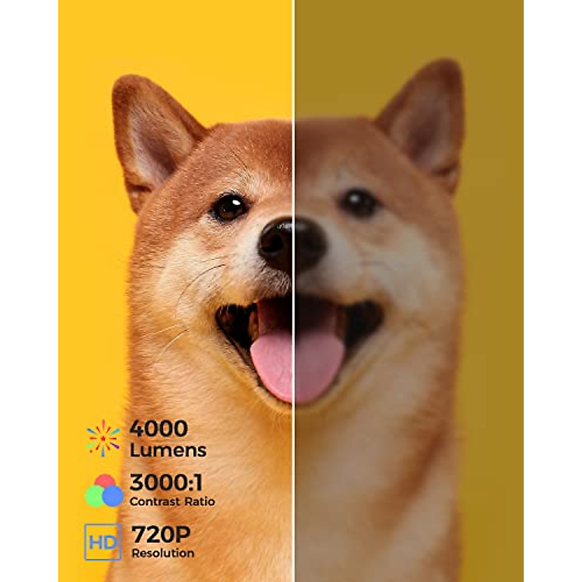 Pokitter Mini Projector Video Portable Projector with 5W Speaker ,1080P Supported ,Home Theater Movie Projector Compatible with HDMI,VGA,USB,AV,Laptop,Smartphone,Xbox