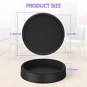 Furniture Coasters, Furniture Caster Cups - Non Slip Furniture Pads Hardwoods Floors - Non Skid Furniture Grippers, Round Silicone Furniture Feet Caps, (Black, 8Pcs 2")