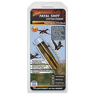 MOJO Outdoors Fatal Shot Custom Waterfowl 12 Gauge Choke Tube, Hunting Accesories, Remington Pro Bore, Mid Range,Gold,FS106M