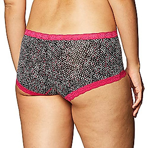 Maidenform womens Dream Cotton With Lace Boy Shorts Panties, Strawberry Dot Print/Wildstrawbe, XX-Large US