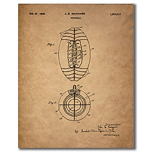 Football Patent Wall Art Prints - Set Of 6 Vintage Photos
