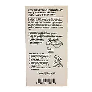 Toolhangers Unlimited Original Retractable Saw Hanger (Red #21087) - Hook Accessory for Skil Wormdrive Saws