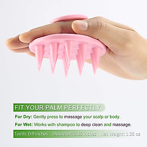 BESTOOL Hair Scalp Massager Shampoo Brush with Soft Silicone Bristle, Scalp Scrubber Exfoliating for Women, Men Dandruff Treatment, Hair Growth and Stress Release (Pink)