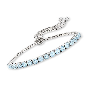 Ross-Simons 5.00 ct. t.w. Sky Blue Topaz Bolo Bracelet in Sterling Silver