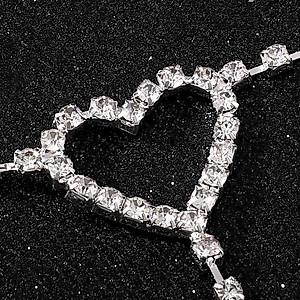 Cosydays Crystal Waist Leg Chain Heart Thigh Chains Rhinestone Body Chains Sparkly Rave Party Bikini Body Jewelry for Women and Girls
