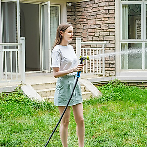 Fevone 3 ft Garden Hose, 2-Year Warranty Offered by Manufacturer, Hose Reel Leader Hose, Hybrid Polymer, Kink Resistance, 3/4" GHT Aluminum Fittings, 5/8" ID, 600 PSI, Drinking Water Safe (GH8)