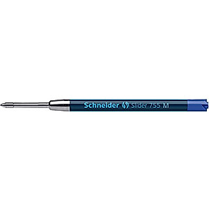 Schneider Slider 755 Medium Ballpoint Pen Refill, 1.0mm, Blue Ink, Box of 10 (175603)